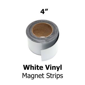 White Vinyl Magnetic Strips | emagnets.com